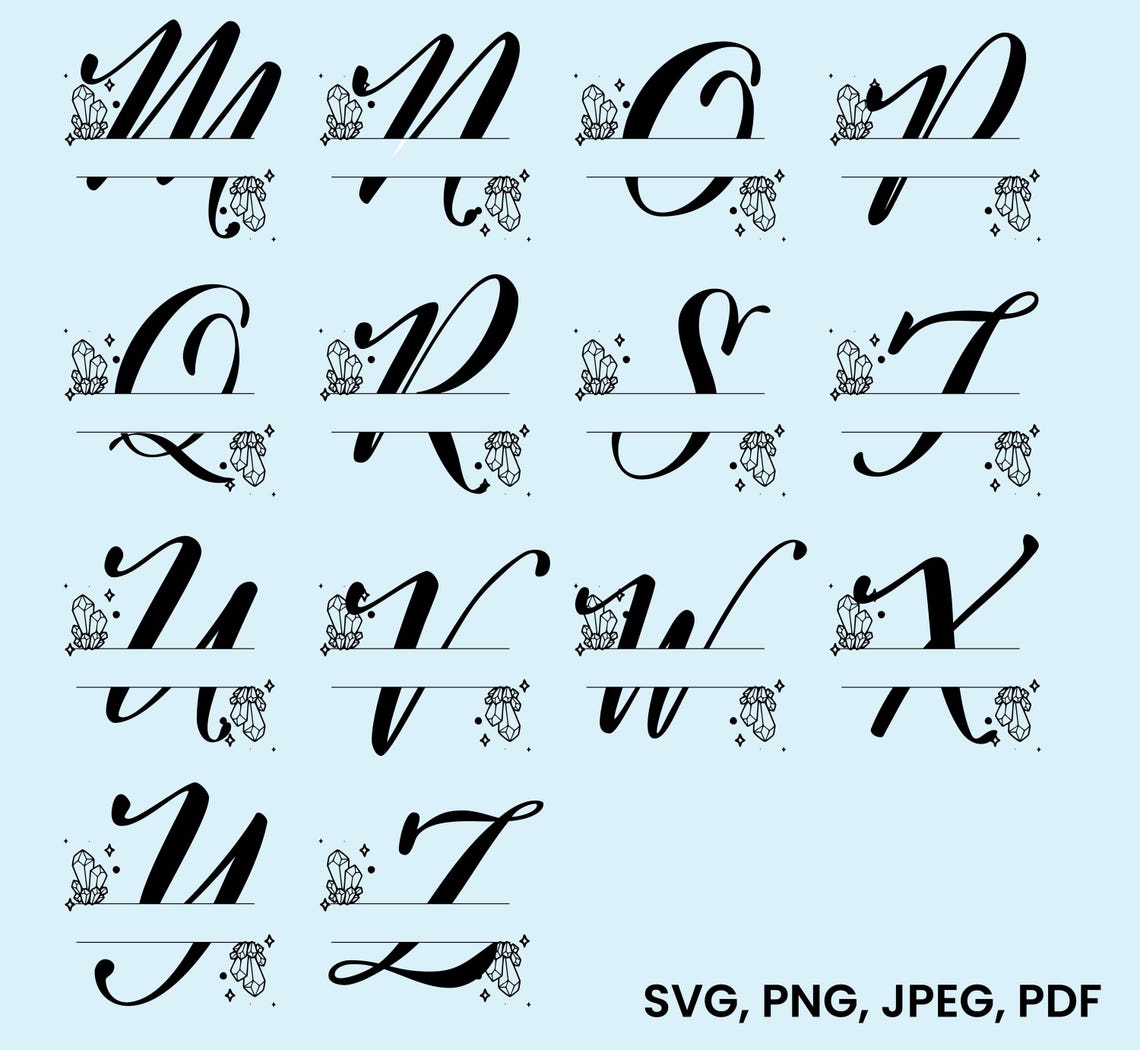 Crystal Custom Monogram | Svg, Jpeg, Png, Pdf | Personalized Digital ...