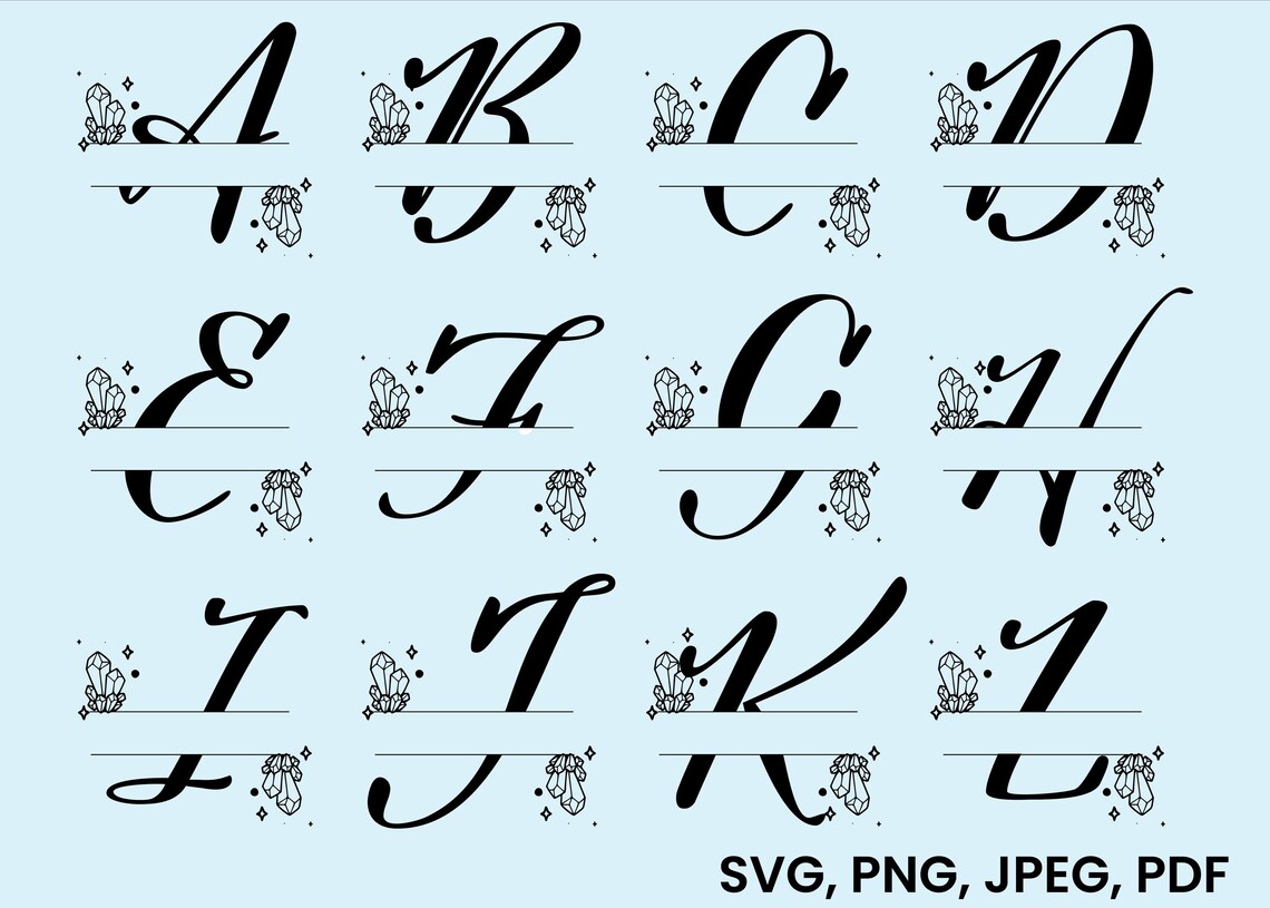 Crystal Custom Monogram | Svg, Jpeg, Png, Pdf | Personalized Digital ...