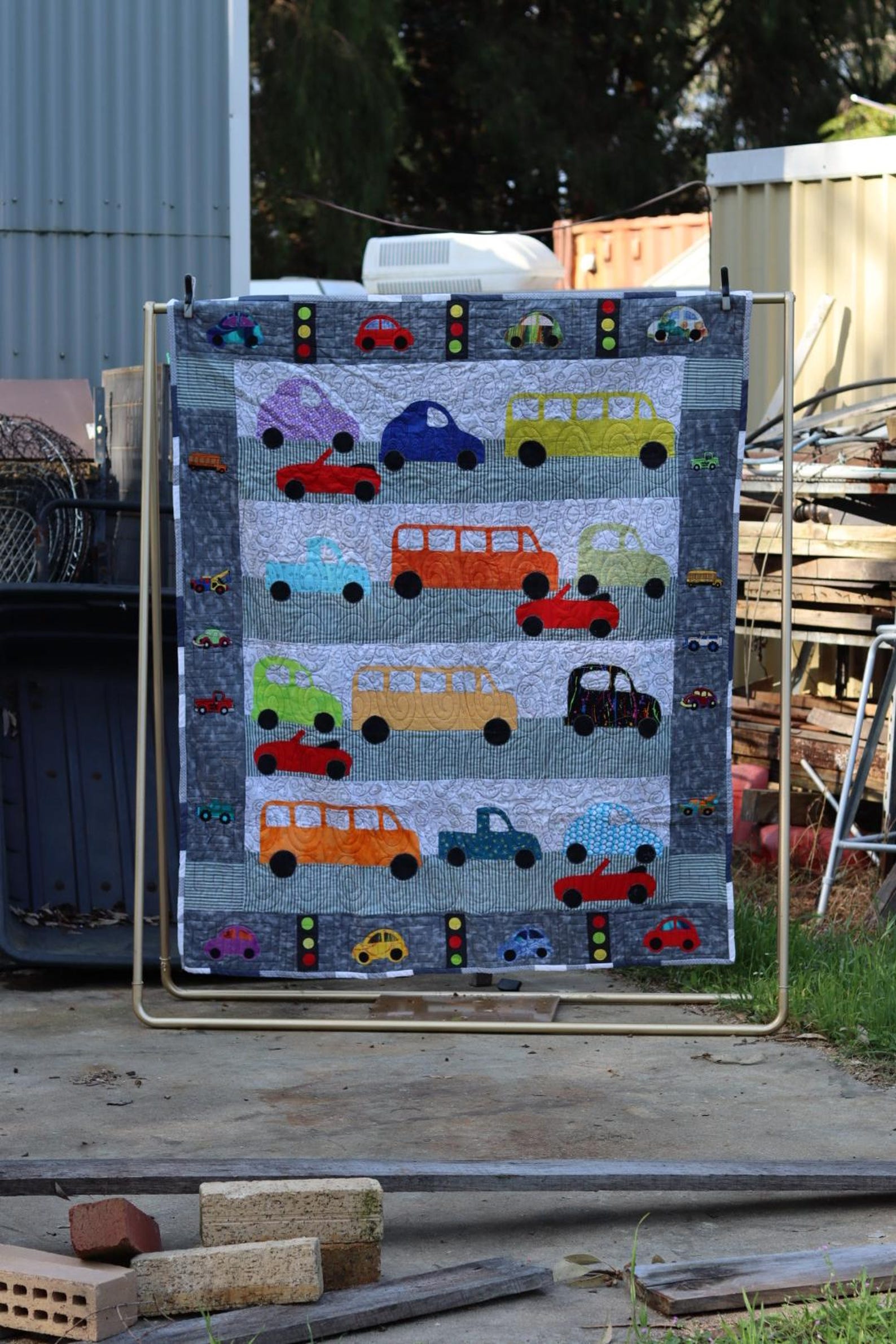 Handmade Reversible Cars VW Van Quilt | Unique Transport Themed ...
