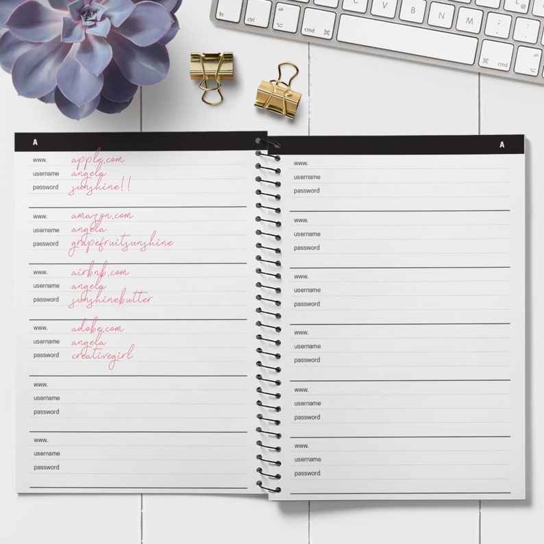 Password Journal Book / Painted Boards / A5 / Coil Bound / - Etsy