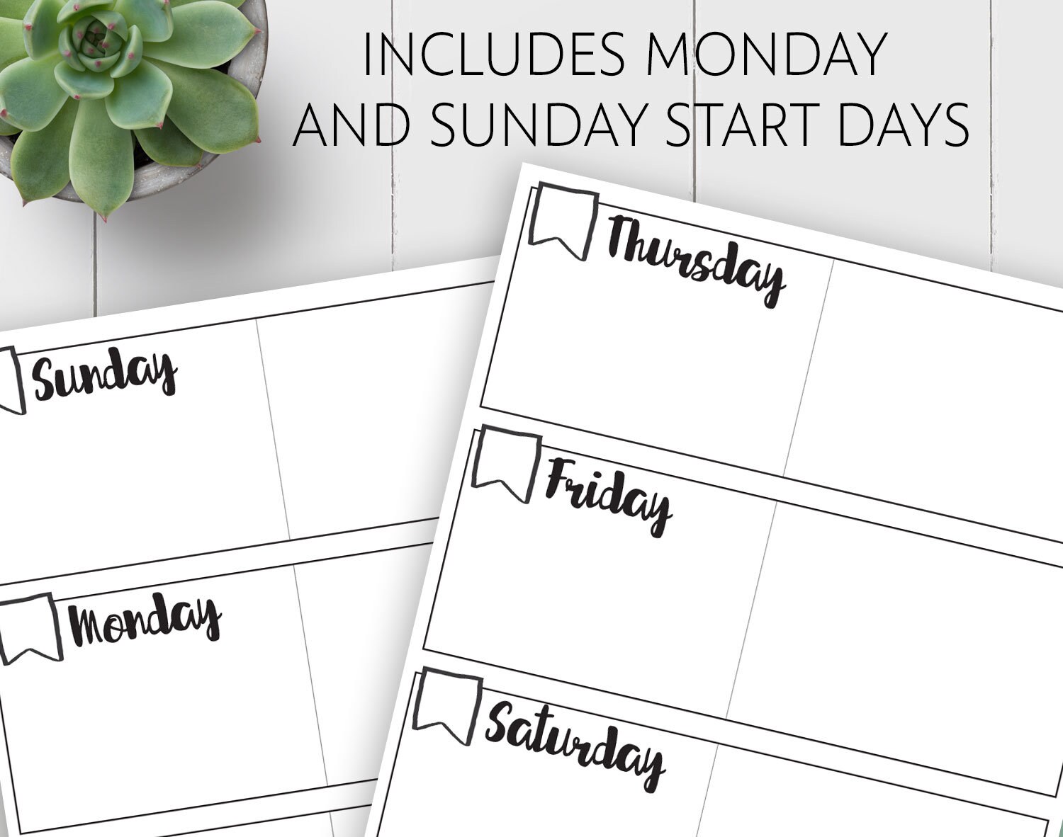 Dateless Weekly Planner / A5 / Printable / INSTANT DOWNLOAD - Etsy
