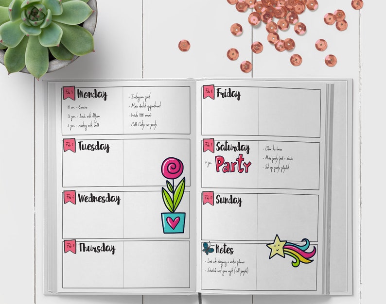 Dateless Weekly Planner / A5 / Printable / INSTANT DOWNLOAD - Etsy