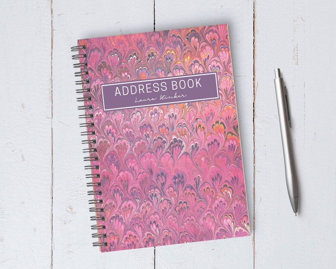 Personalized Pink Swirl Address Book / A5 / Coil Bound / Housewarming ...