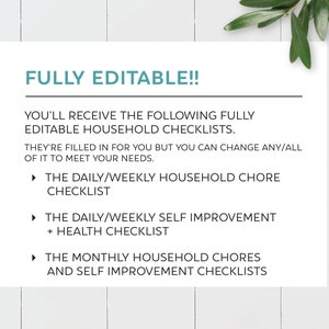 Editable Printable Daily Weekly Monthly Household Chore Cleaning ...