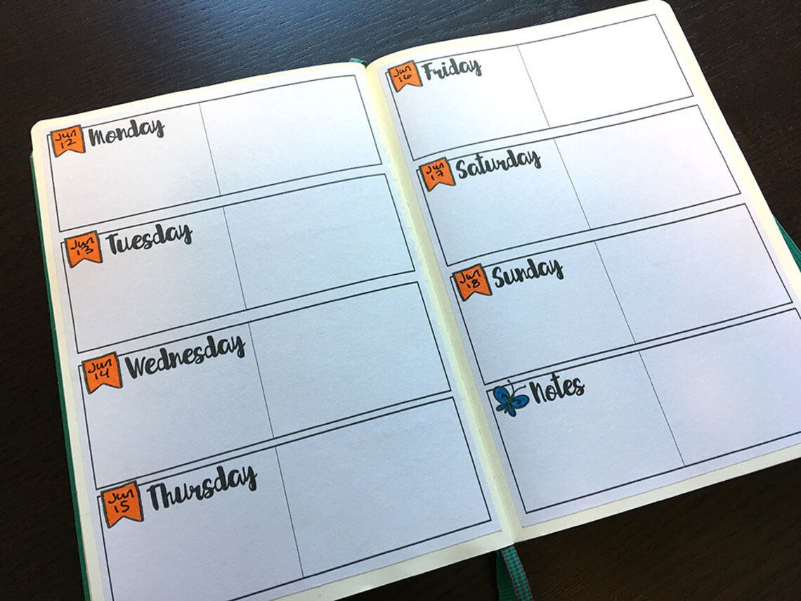 Dateless Weekly Planner / A5 / Printable / INSTANT DOWNLOAD - Etsy