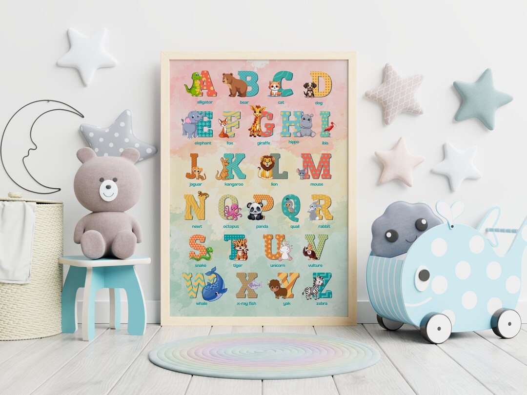 A-Z Animal Alphabet Poster for Kids – Fun and Educational Wall Art in ...