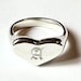 Custom Engraved Heart Signet Ring - Etsy