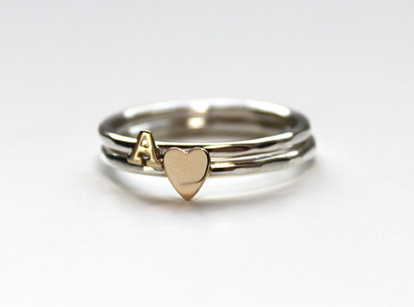 Tiny Initial Ring Sterling Silver Band CUSTOM - Etsy