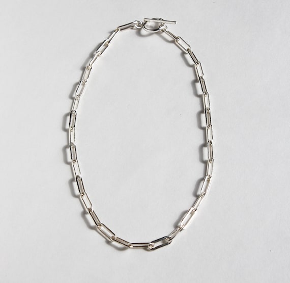 Modern Chain Necklace Silver - Etsy