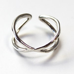Silver X Ring - Etsy