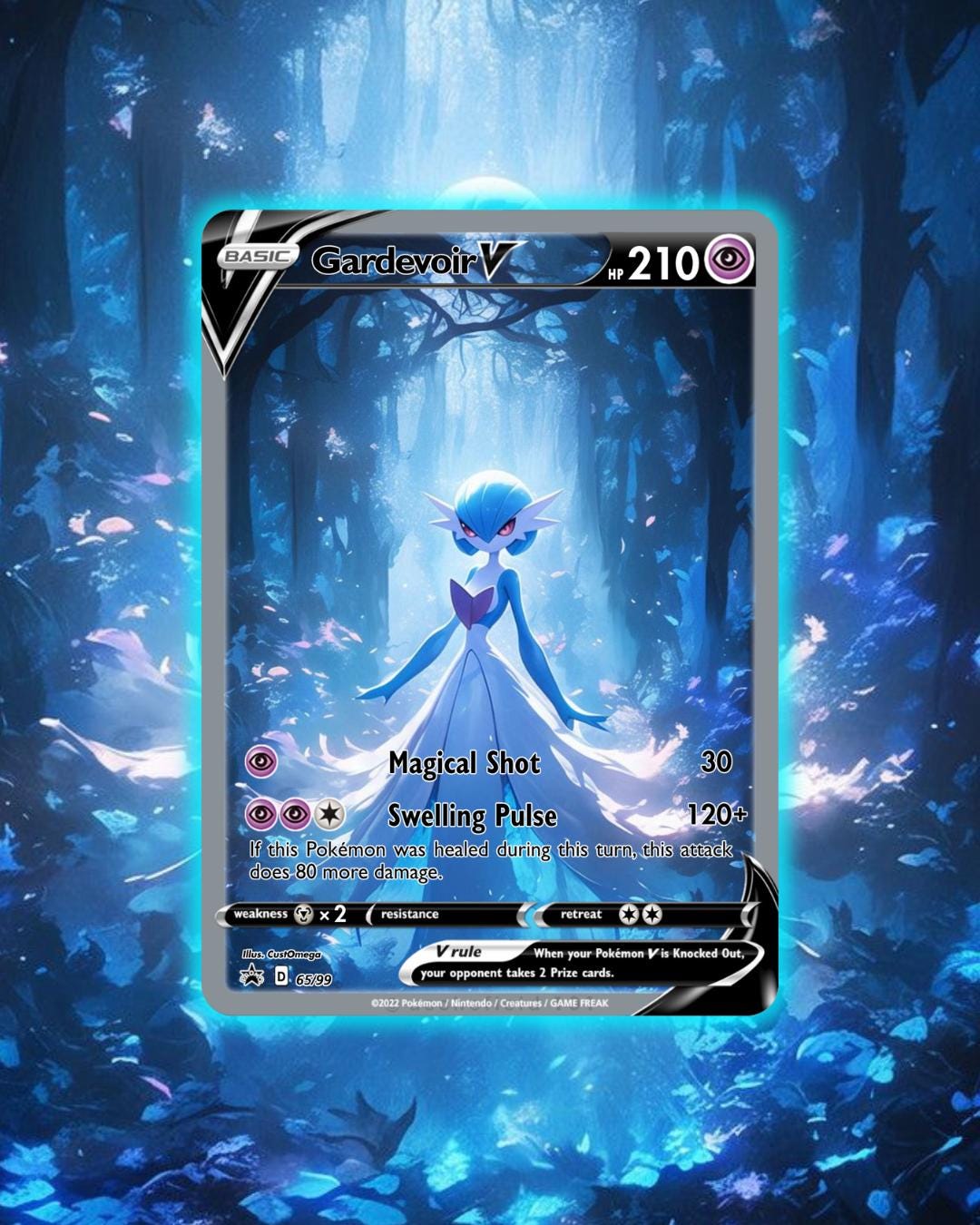 Custom Pokemon Full Art Card - Gardevoir V - Etsy