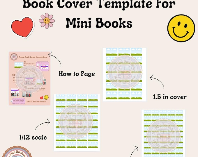 Mini-book Cover Template - Editable Canva File for Book Cover Front ...