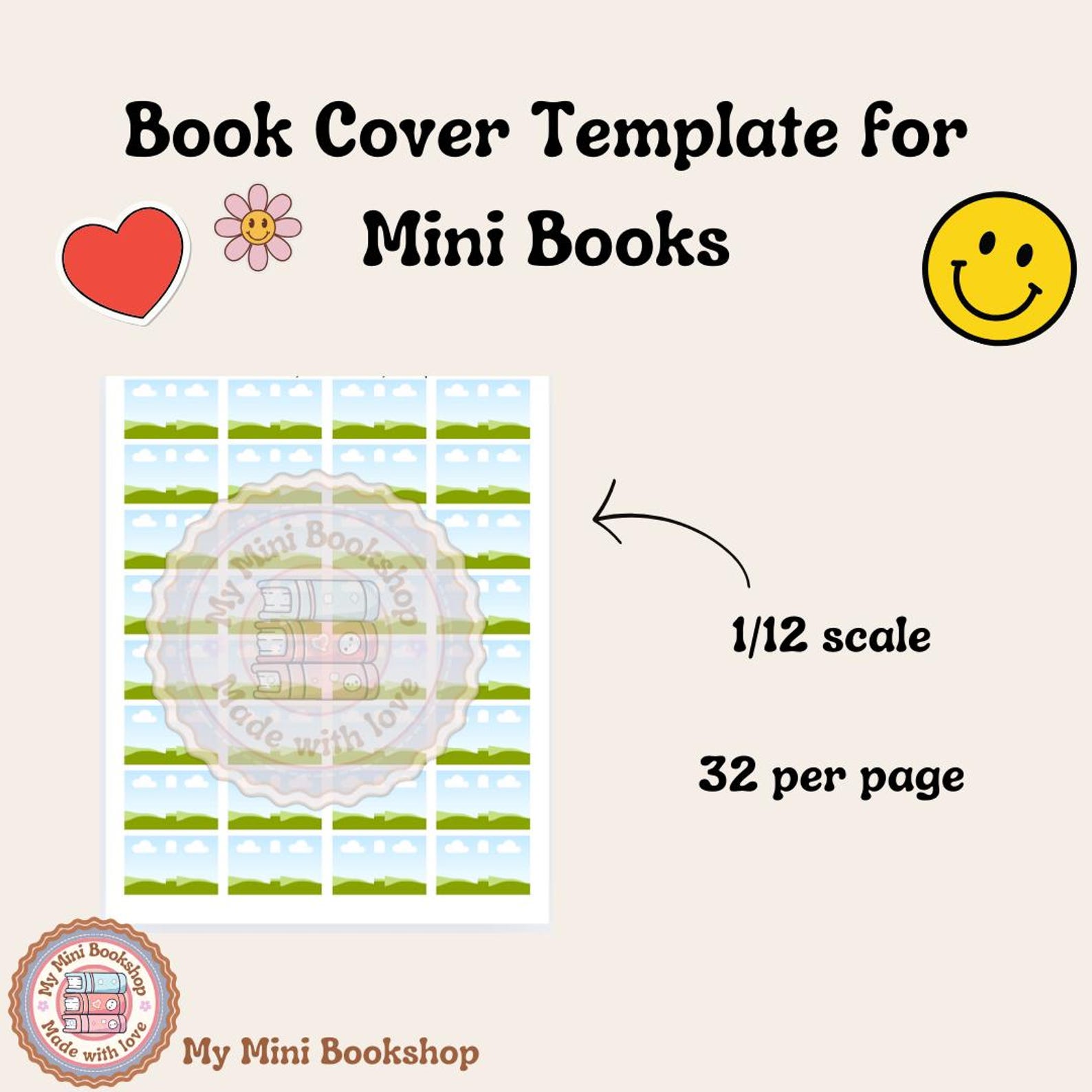 Mini-book Cover Template - Editable Canva File for Book Cover Front ...