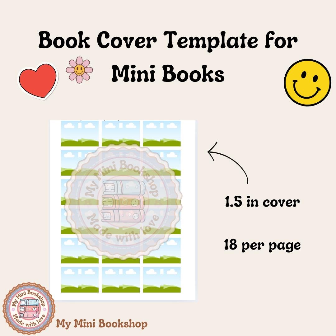 Mini-book Cover Template - Editable Canva File for Book Cover Front ...