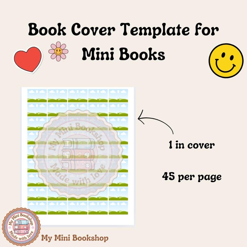 Mini-book Cover Template - Editable Canva File for Book Cover Front ...