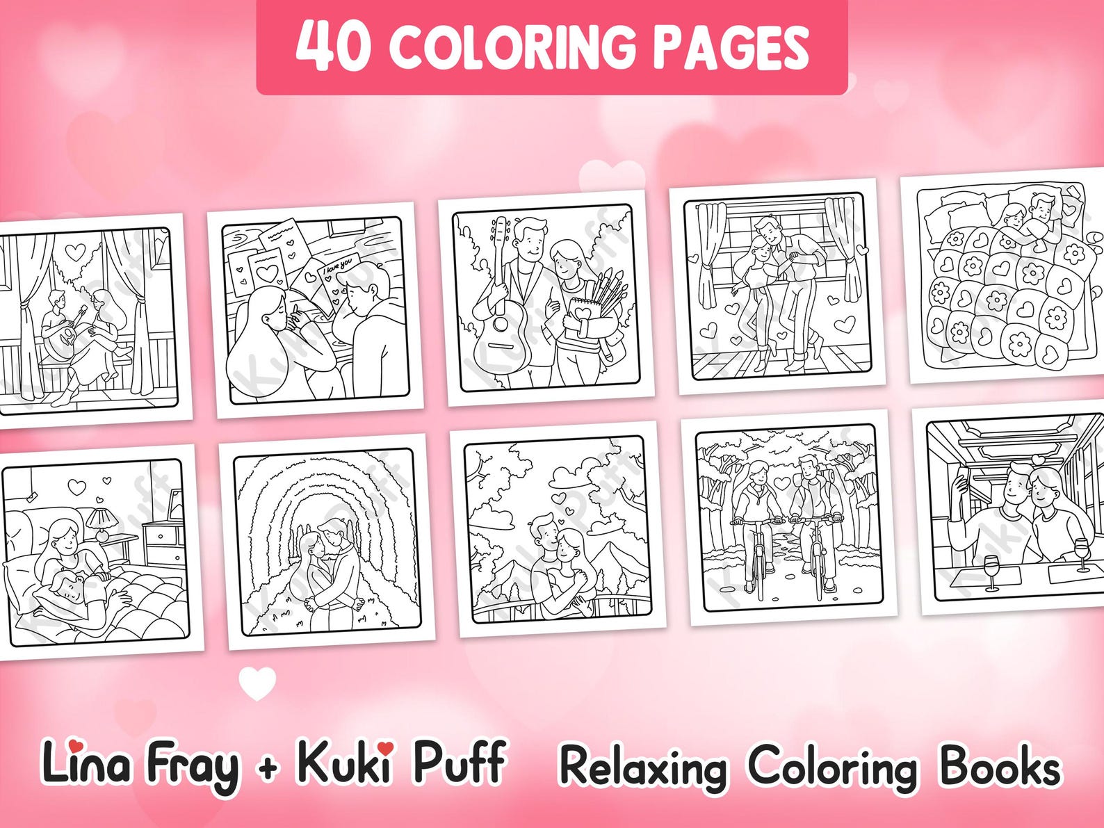 Dream Date: Romantic Coloring Book Featuring Couple on Dates by Lina ...