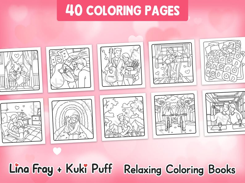 Dream Date: Romantic Coloring Book Featuring Couple on Dates by Lina ...