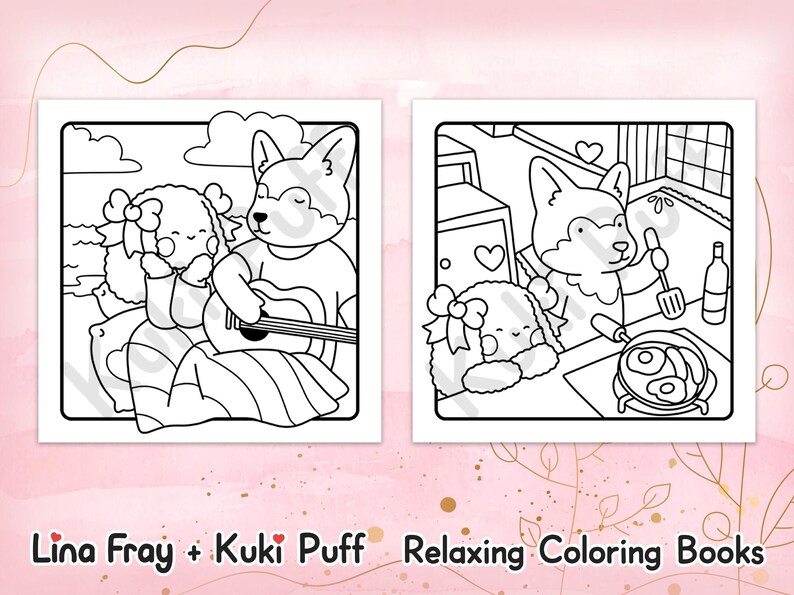 Tails of Love: Romantic Coloring Book Featuring Fox & Bunny by Lina ...