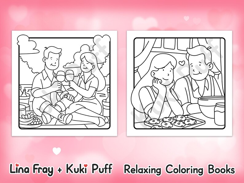 Dream Date: Romantic Coloring Book Featuring Couple on Dates by Lina ...
