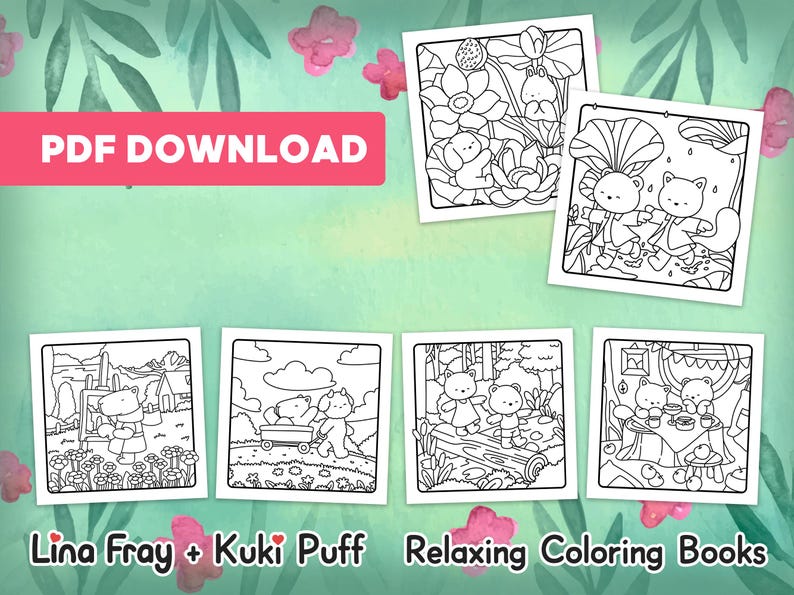 Spring Love: Coloring Book Cute Animals in Cozy Spring Scenes by Lina ...