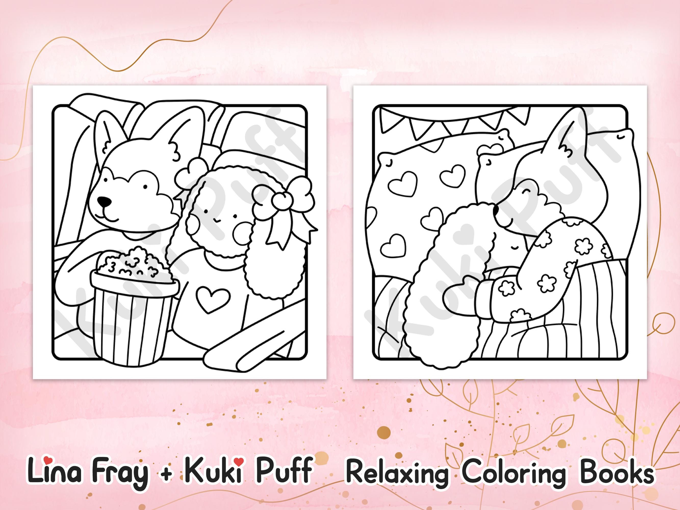 Tails of Love: Romantic Coloring Book Featuring Fox & Bunny by Lina ...
