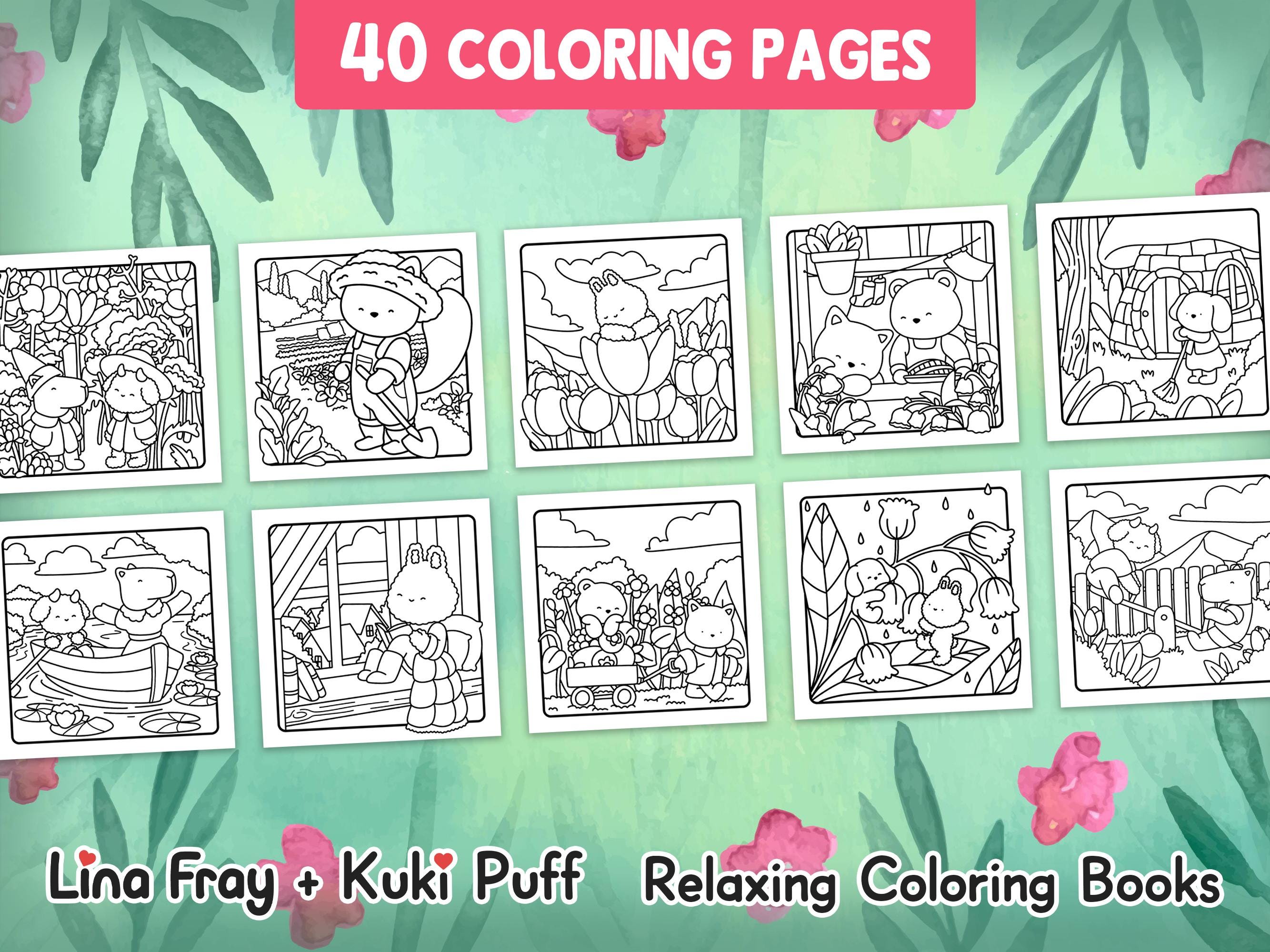 Spring Love: Coloring Book Cute Animals in Cozy Spring Scenes by Lina ...