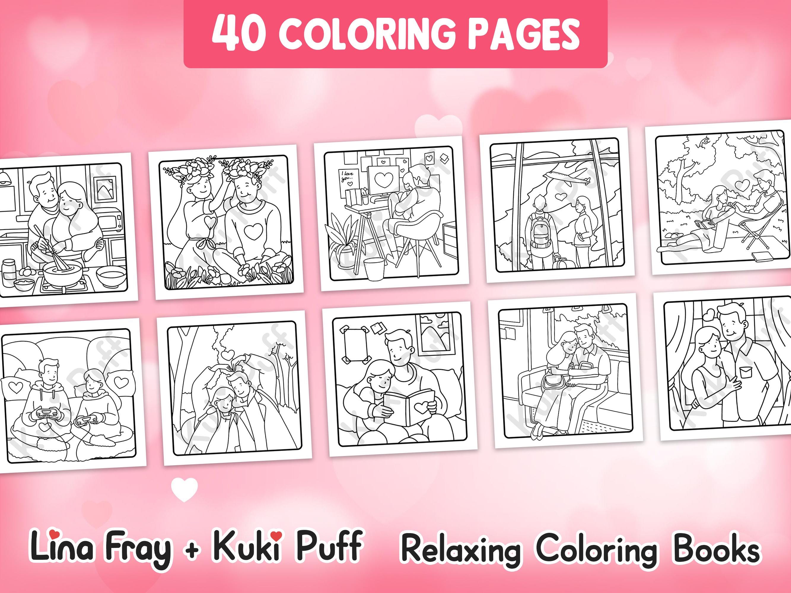 Dream Date: Romantic Coloring Book Featuring Couple on Dates by Lina ...