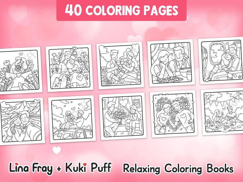 Dream Date: Romantic Coloring Book Featuring Couple on Dates by Lina ...