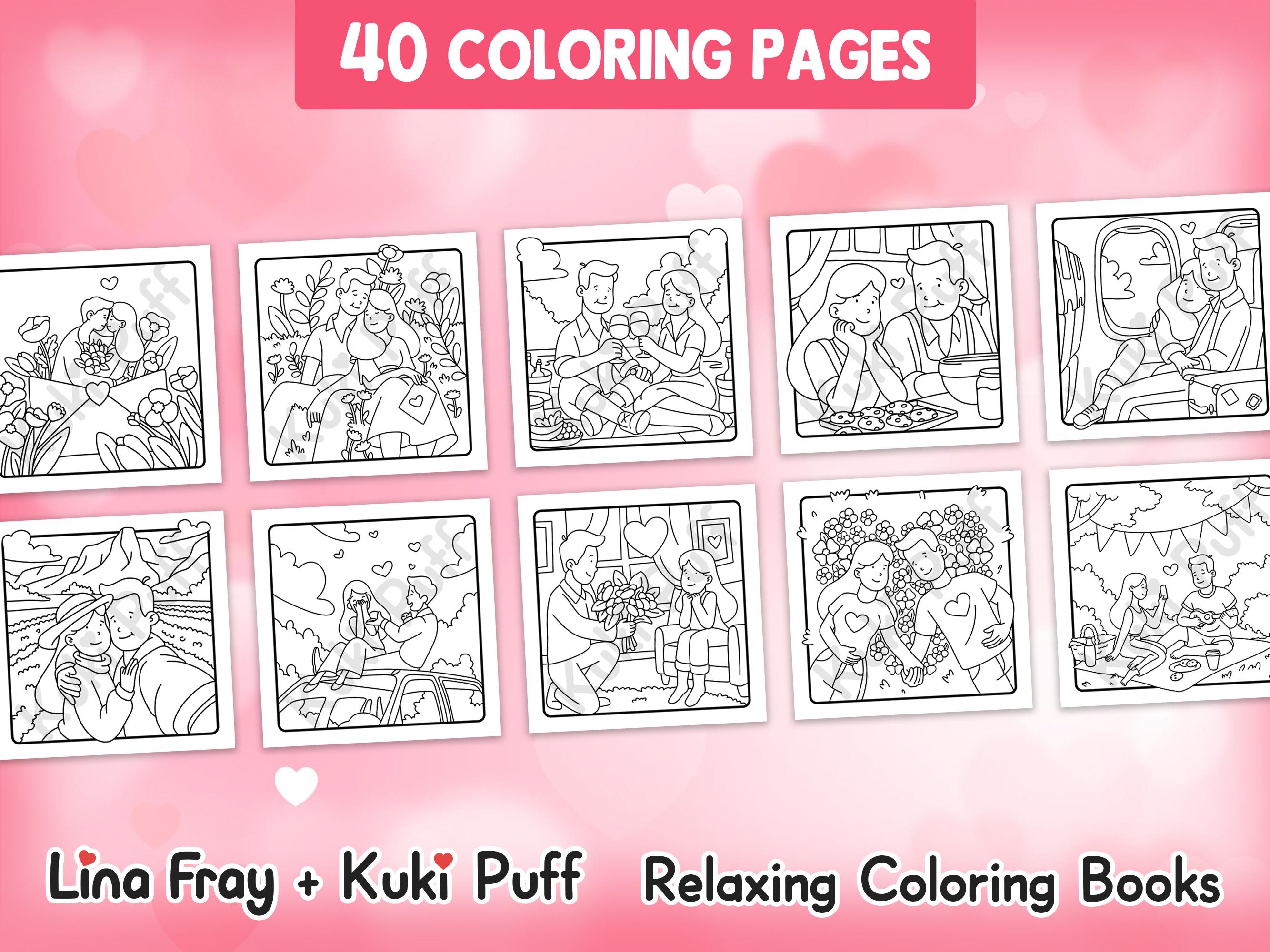 Dream Date: Romantic Coloring Book Featuring Couple on Dates by Lina ...