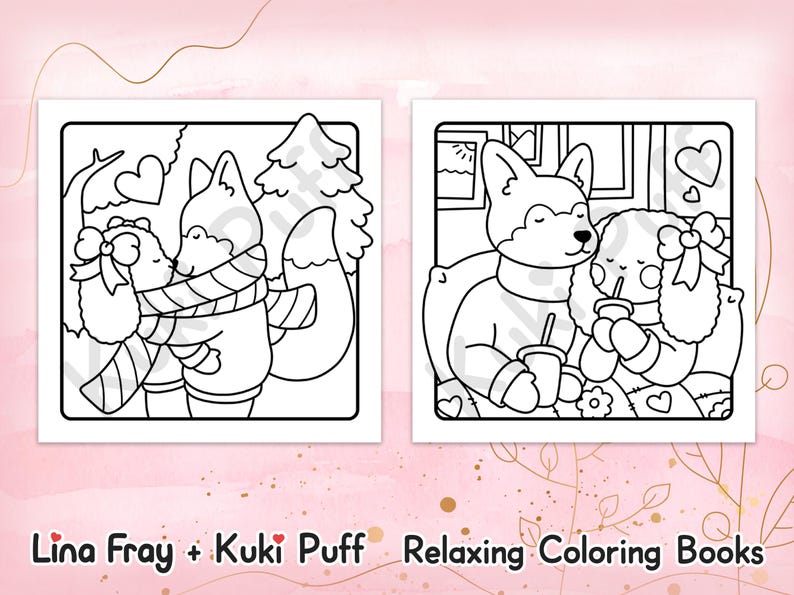 Tails of Love: Romantic Coloring Book Featuring Fox & Bunny by Lina ...