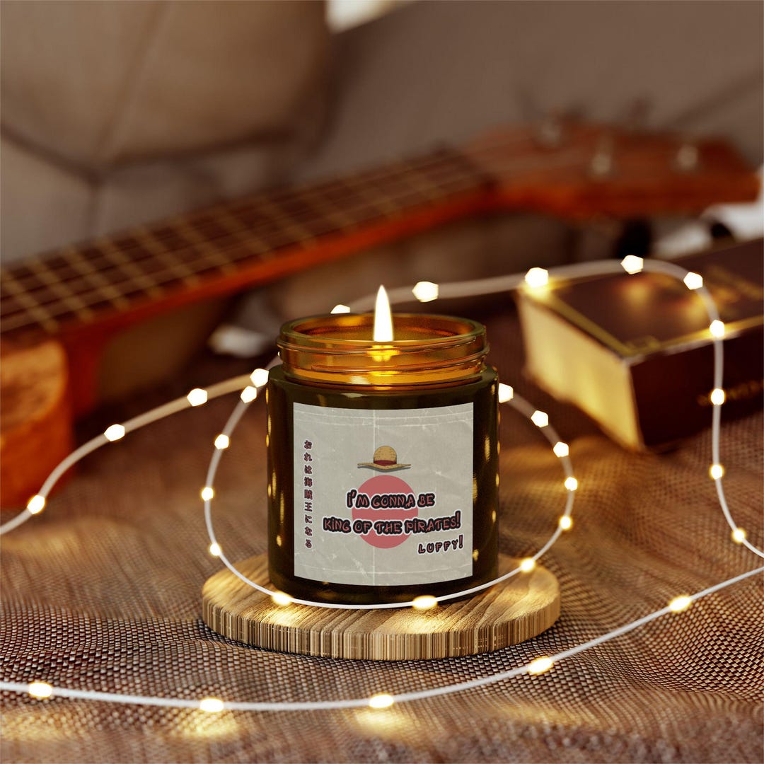 Luffy One Piece Candle, Anime Scented Candle, Straw Hat Pirate Soy ...