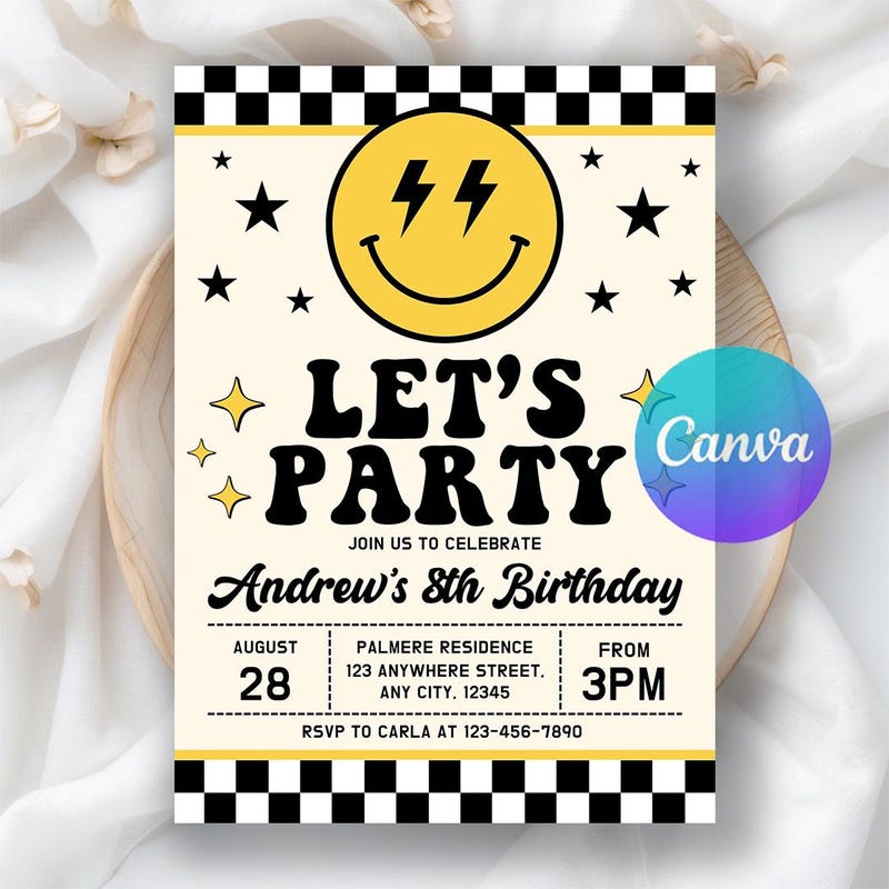 Groovy Bday Invitations - Etsy