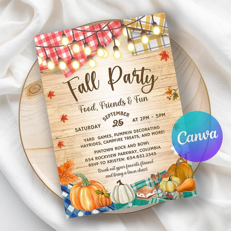 Fall Harvest Festival Invitation, Church Fall Festival Invite, Fall ...
