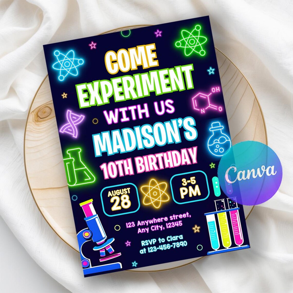 Mad Science Experiment Birthday Invitation, Boy Science Party, Science ...