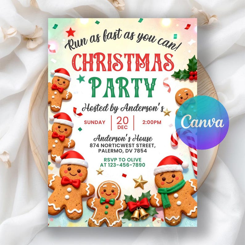 Gingerbread House Decorating Party Invitation, Gingerbread Invitation ...