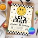 Boy Smiley Face Let's Party Birthday Invitation, Smile Face Groovy ...