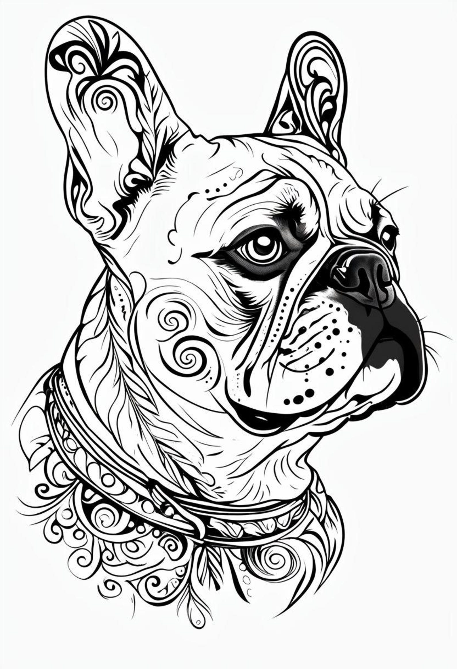 Dog Coloring Pages, Frenchie Digital Coloring Book - Etsy