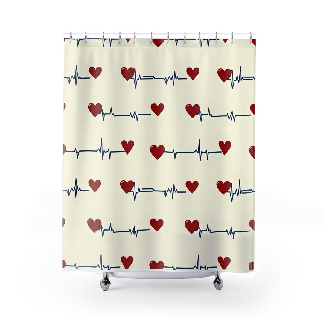 EKG Shower Curtain. Cardiologist Bathroom. Cardiology Nurse Bathroom ...