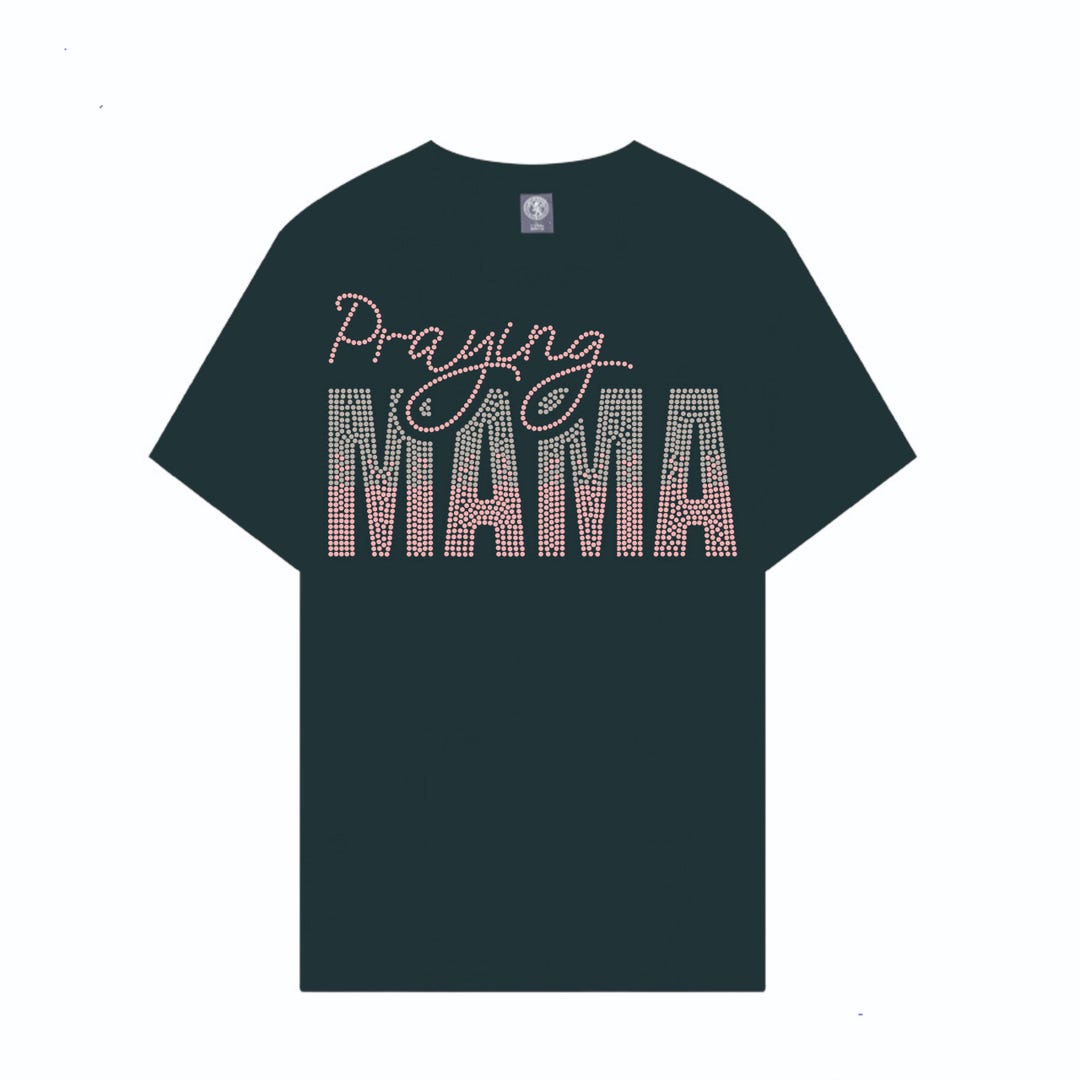 Praying Mama Rhinestone Iron-on Transfer – Faith-inspired Bling Design ...