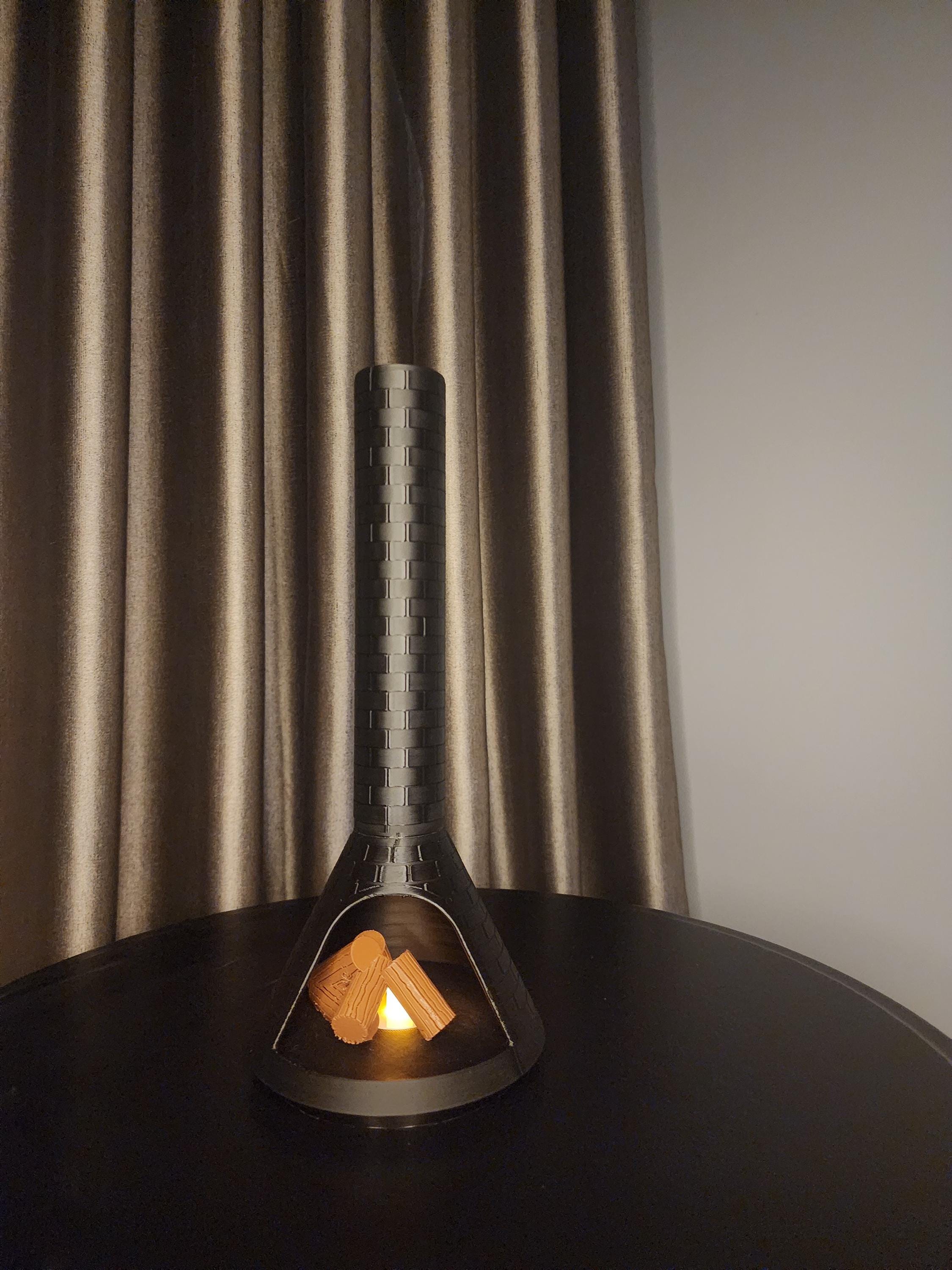 Miniature Realistic Brick Fireplace - 4-part Digital 3D Model, Incense ...