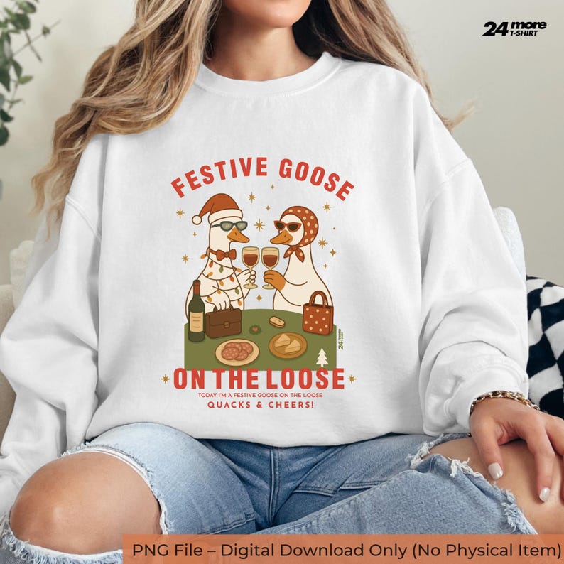 Festive Goose on the Loose PNG – Funny Christmas T-shirt Design ...