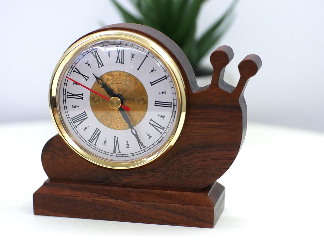 Snail Clock, Walnut Snail Clock, Office Desk Clock - Etsy