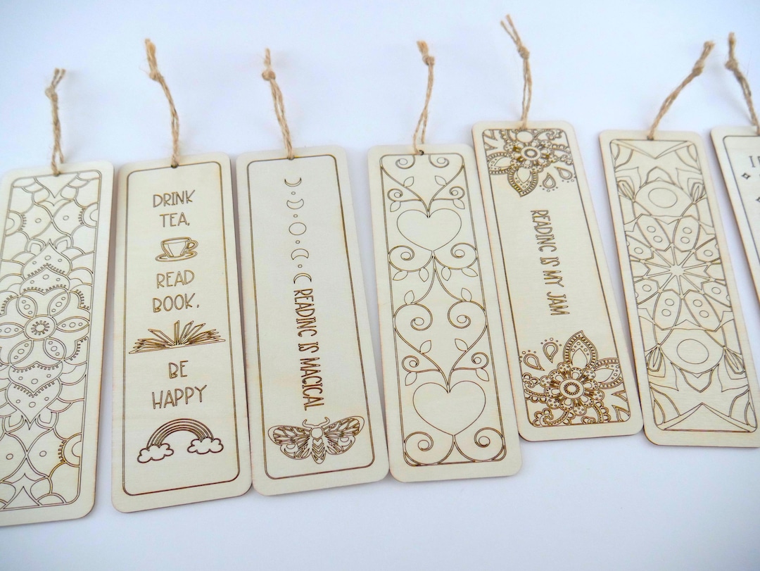 Custom Bookmarks, Custom Text, Image, Svg Engraving on a Wooden ...