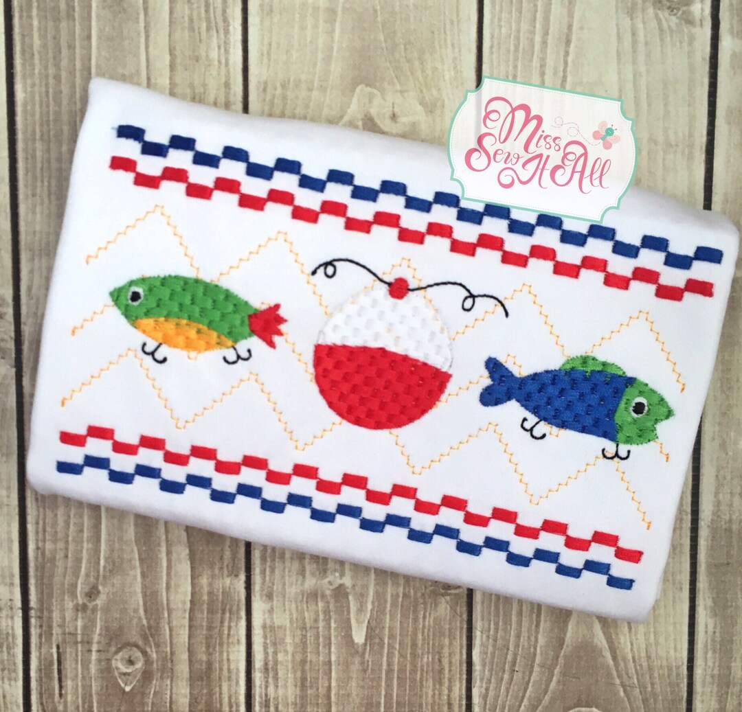 Boys Fishing Lure Shirt, Smocked Fish Lure Shirt, Smocked Fishing Lure ...