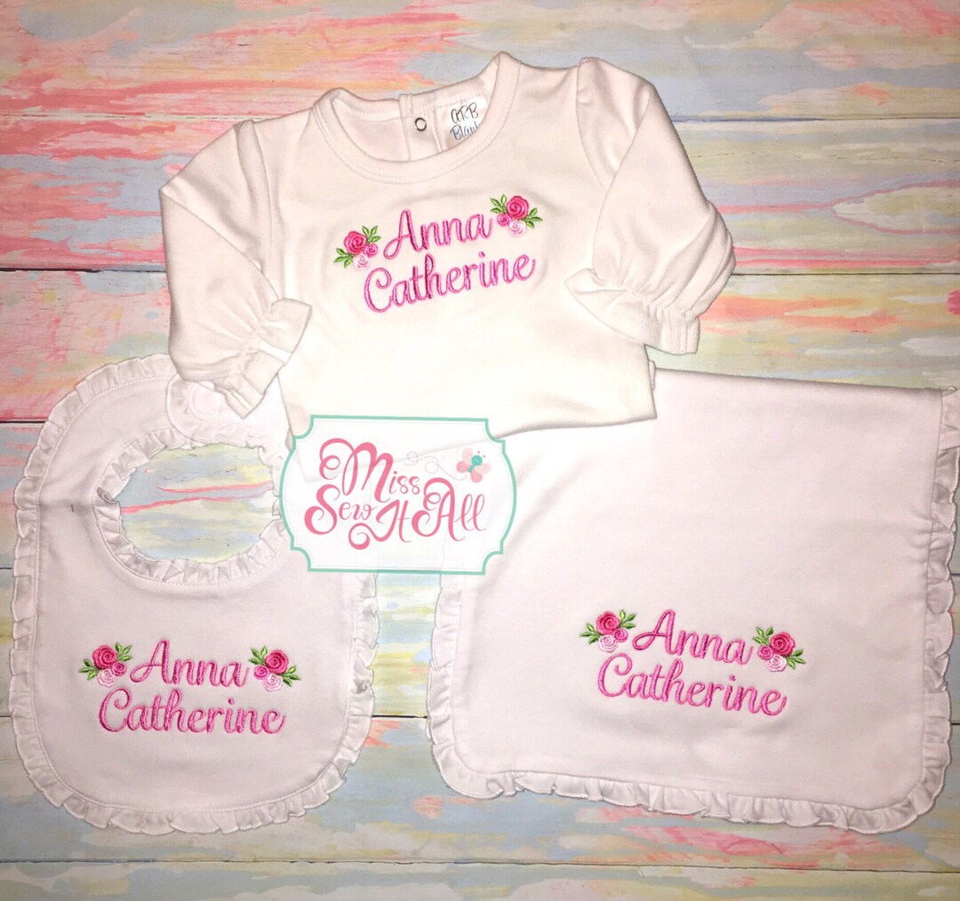 Baby Girl Set, Baby Girl Gift Set, Custom Baby Set, Baby Girl Floral ...
