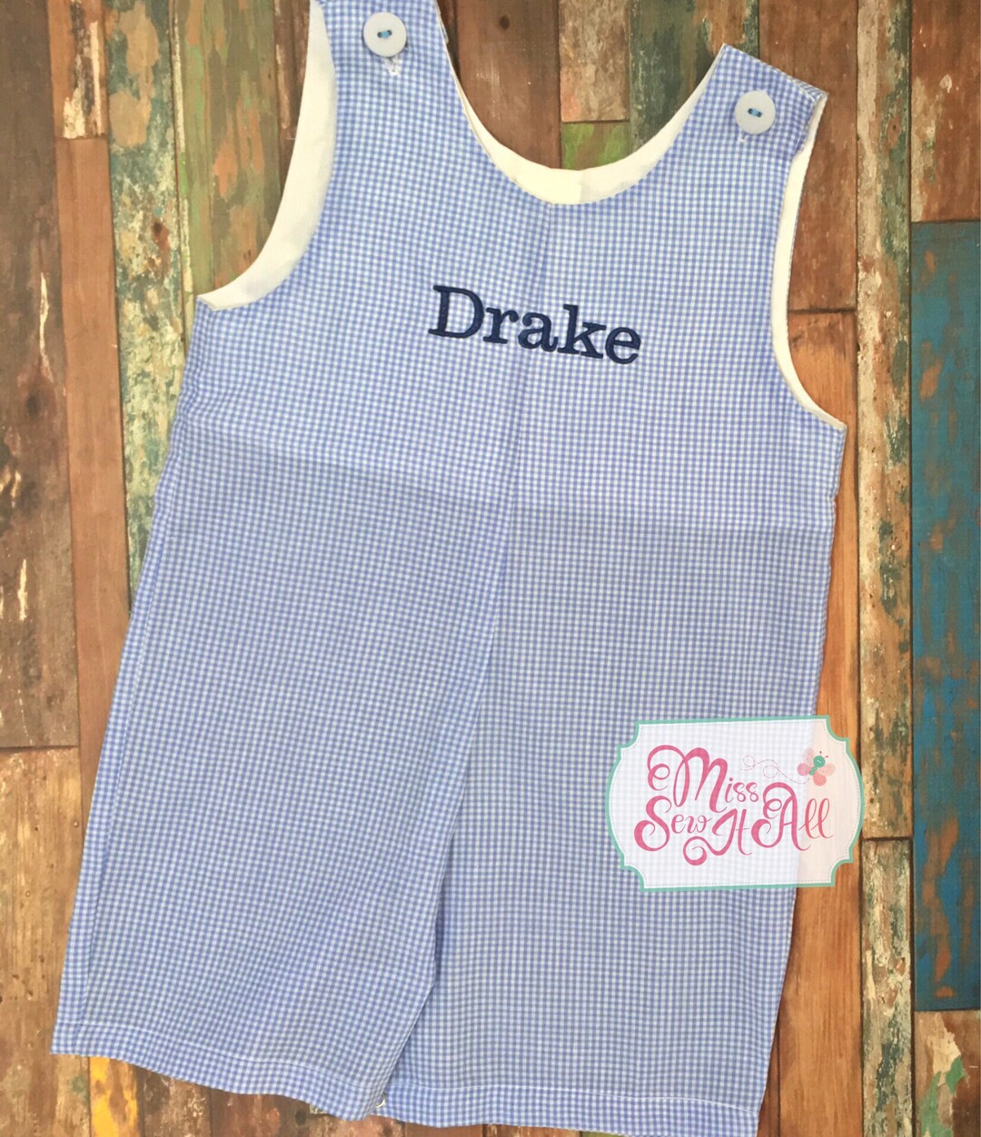 Monogrammed Jon Jon, Custom Jon Jon, Embroidered Jon Jon, Summer Outfit ...
