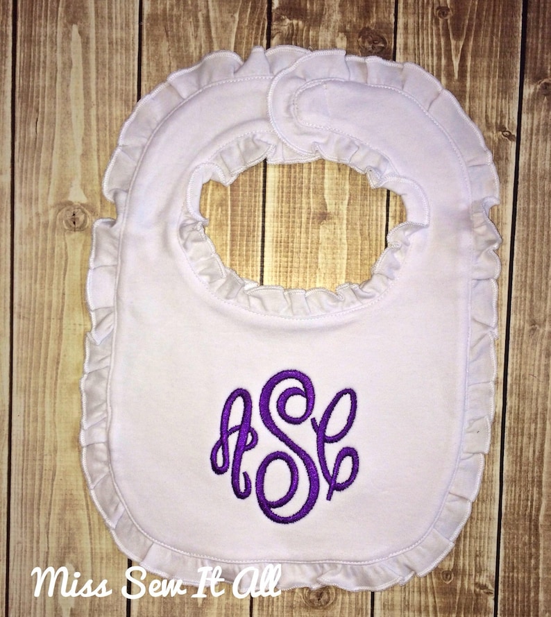 Baby Girl Ruffle Bibs With Monogram - Etsy
