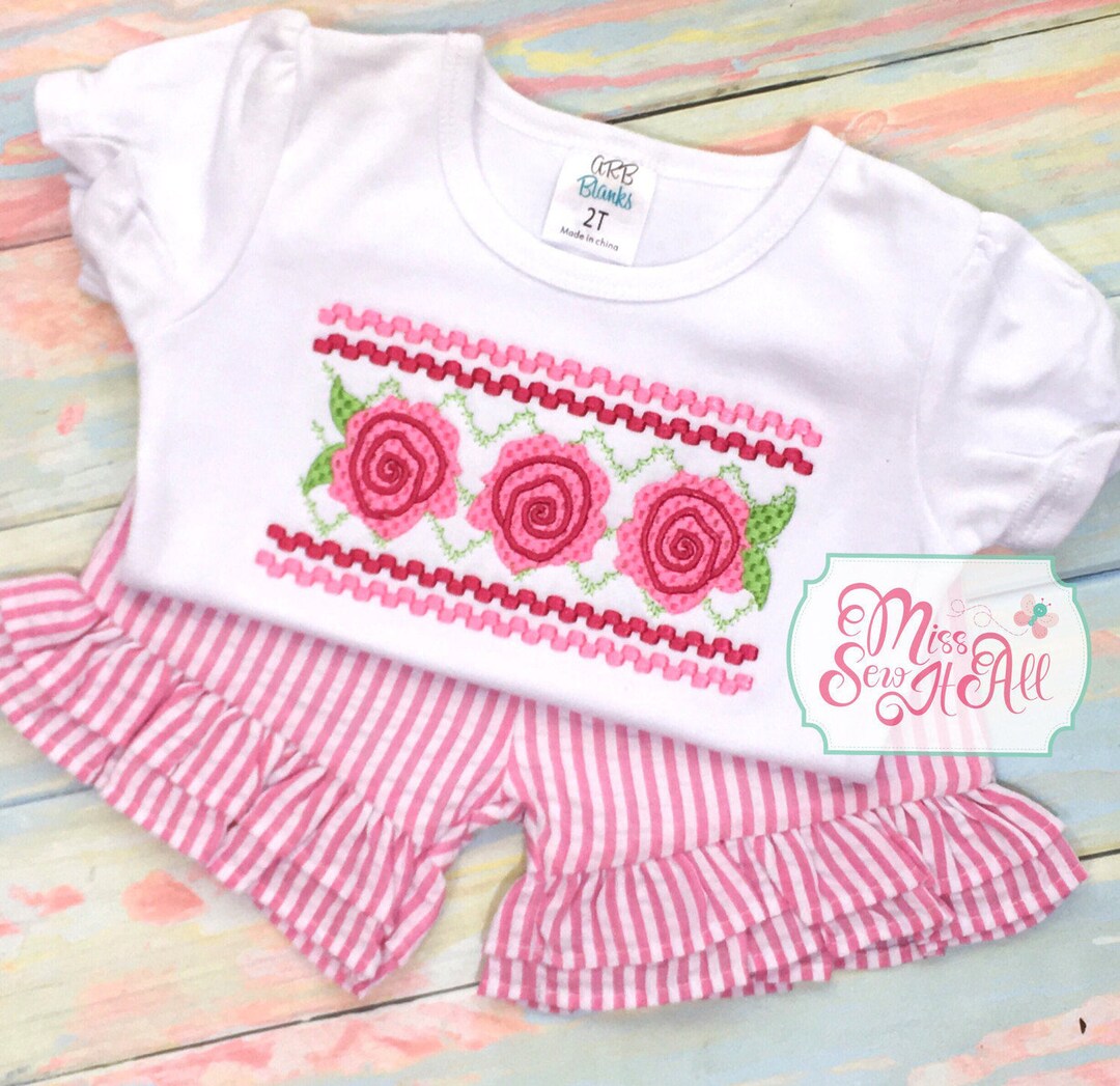 Girls Custom Spring Set, Girls Rose Shorts Set, Spring Roses Shorts Set ...