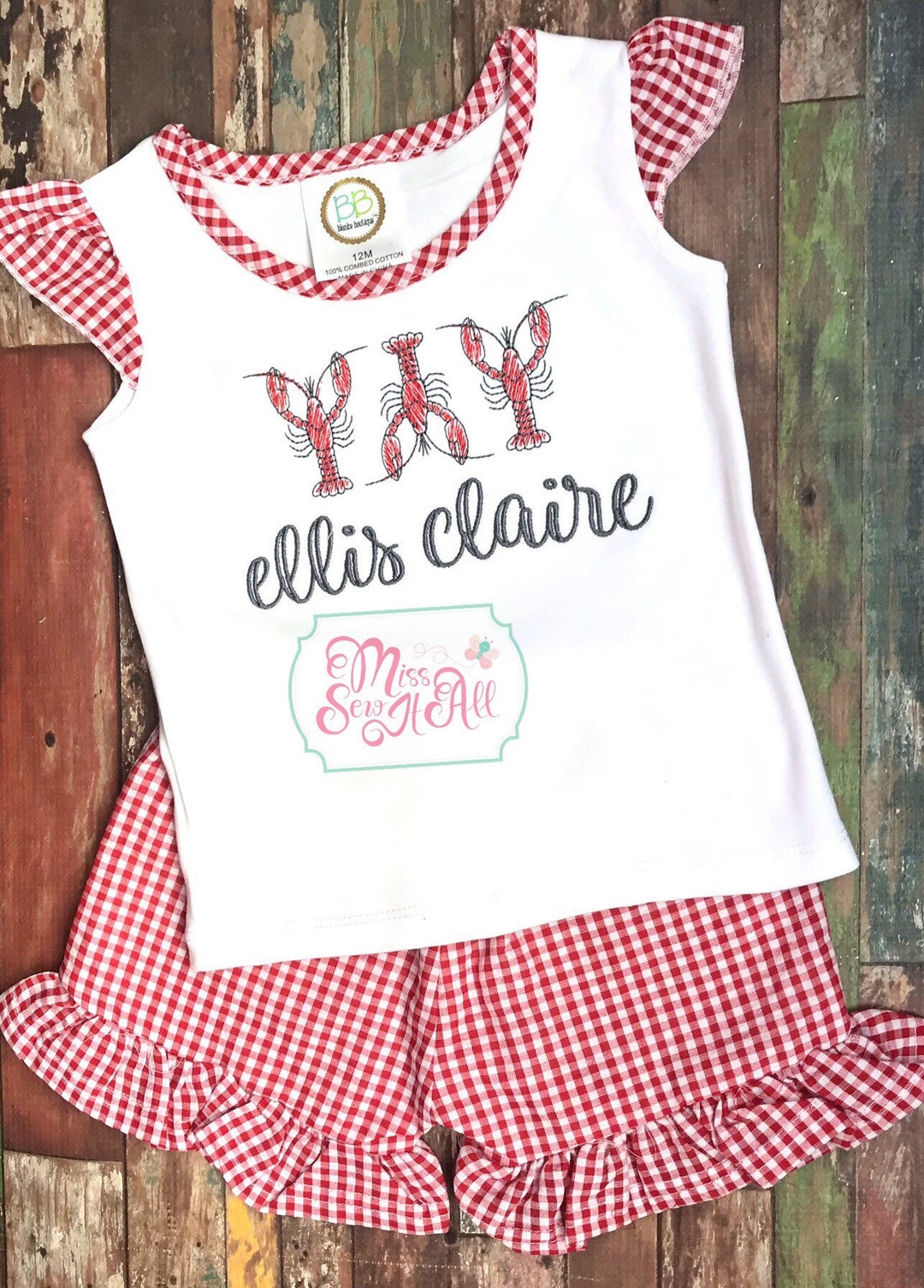 Girls Crawfish Outfit, Custom Crawfish Set, Seafood Outfit, Crawfish ...