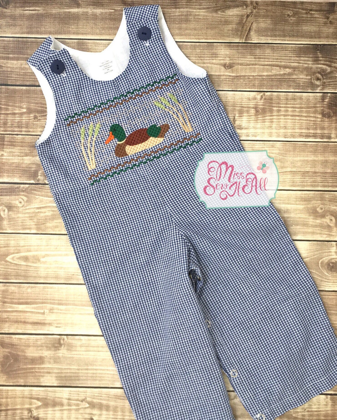 Smocked Mallard Longall, Duck Longall, Custom Boy Longall, Duck Jon Jon ...